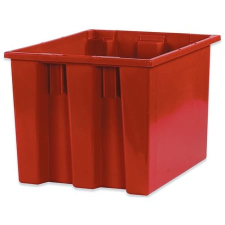 Bsc Preferred Stack & Nest Storage Container, 17 in L x 14-1/2 in W x 12-7/8 in H, Red, 6 PK ...